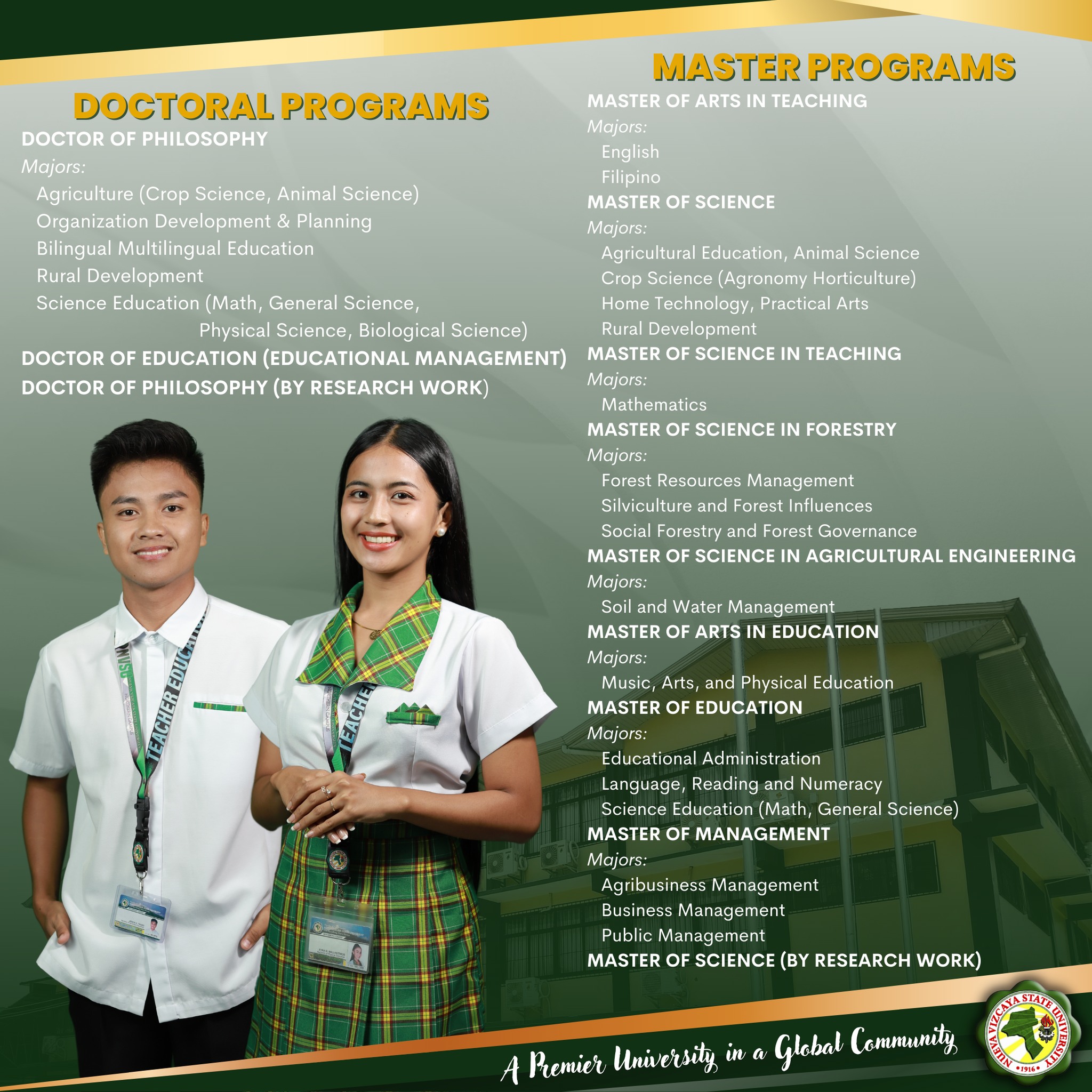 NVSU - Nueva Vizcaya State University Curricular Offerings
