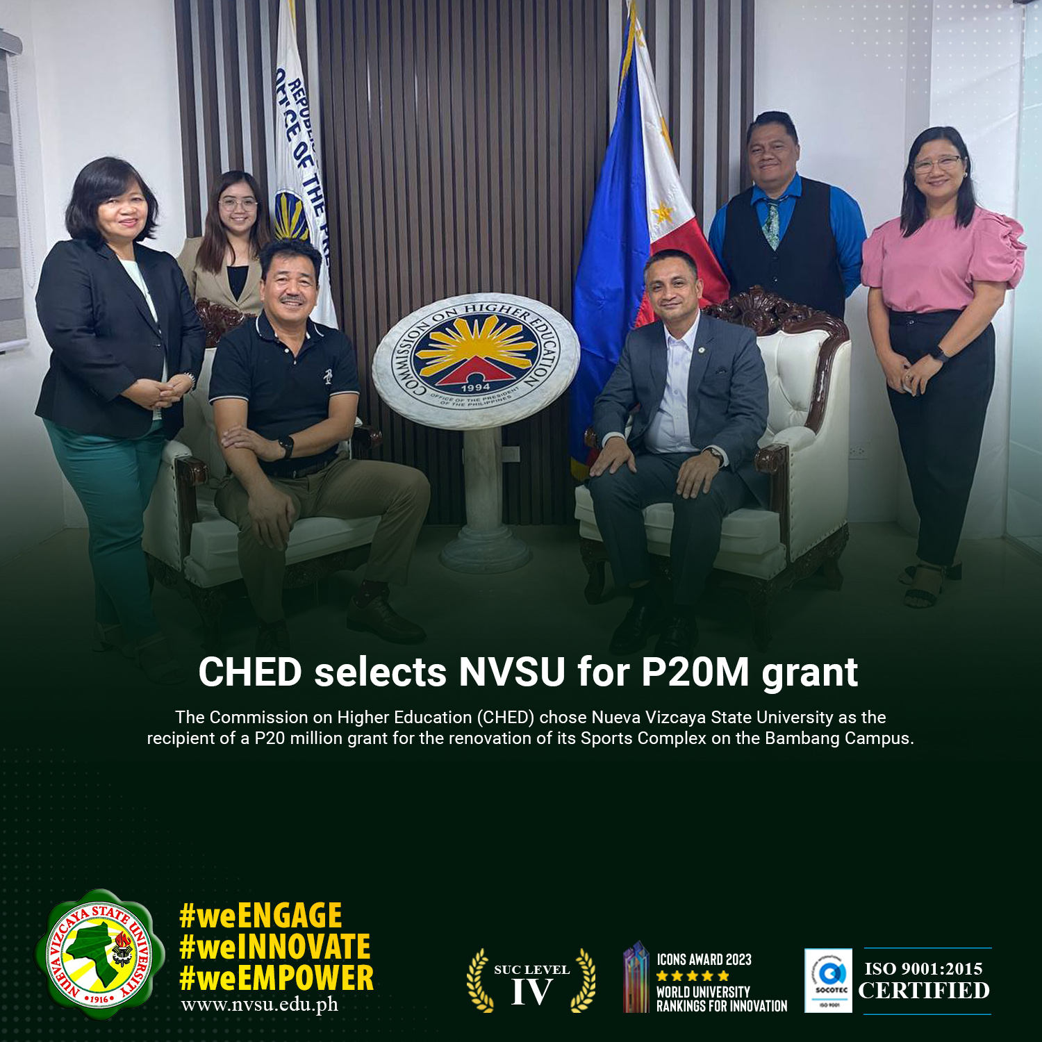 NVSU - CHED selects NVSU for 20M grant